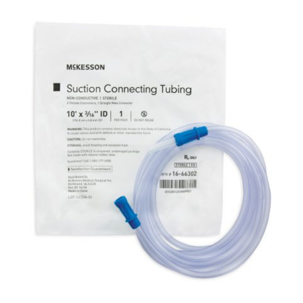 McKesson Suction Connecting Tubing Non-Conductive Sterile 10 ft x 3/16