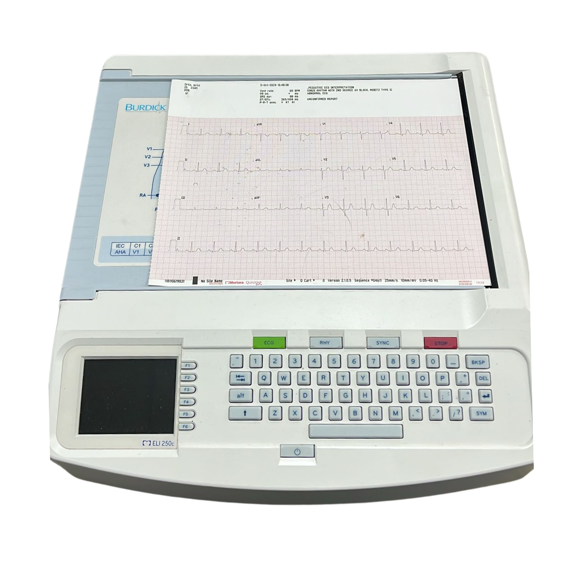 Mortara Burdick ELI 250c EKG 12-Lead Electrocardiograph. - Fully Refur