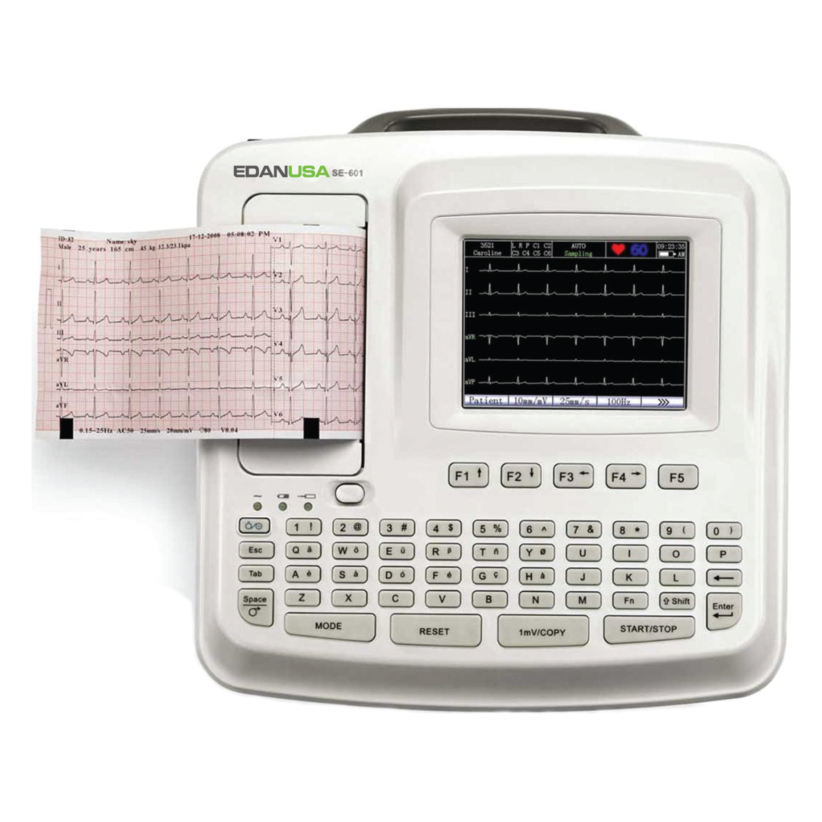 Open Box EDAN SE-601 EKG Machine - Compact Design 6-Channel ECG Displa