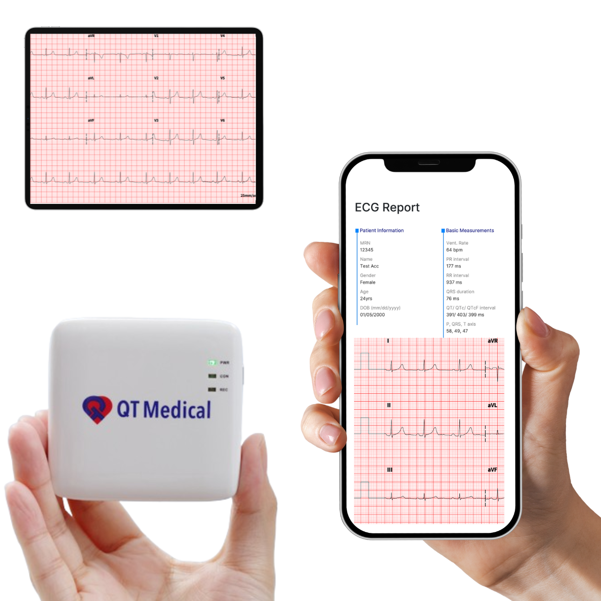 QT Medical PCA 500 Wireless 12-Lead EKG Recorder Ultra Portable (Only