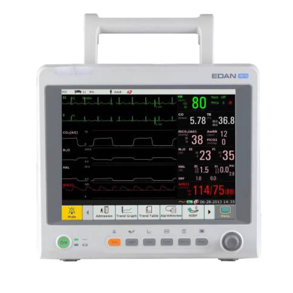 EDAN iM70 Anesthesia Monitor with Internal Multigas bench. CO2, N2O, a