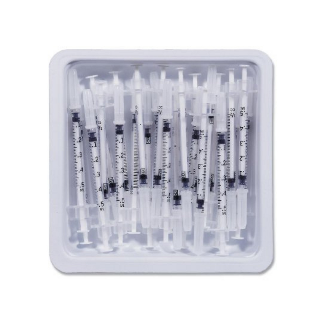BD 305540, Allergy Syringe Tray 27 Gauge, 1cc, 1/2" Needle - 25/Tray o