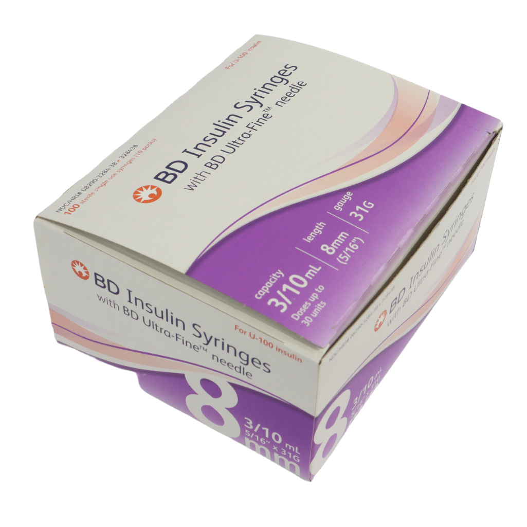 BD 328438 Ultra-Fine U-100 Insulin Syringe with BF Needle 8 mm 31G 100